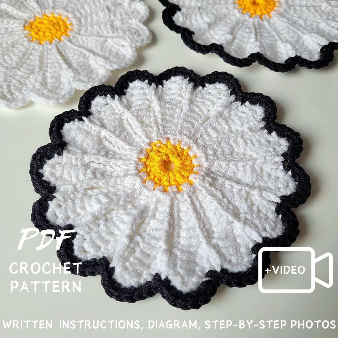 Daisy Crochet Doily Pattern: Floral Trivet (PDF Pattern) - Etsy