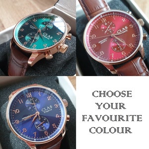 Engraved CLAS 41mm Dual Time Watch Green - CAN PERSONALISE - Etsy