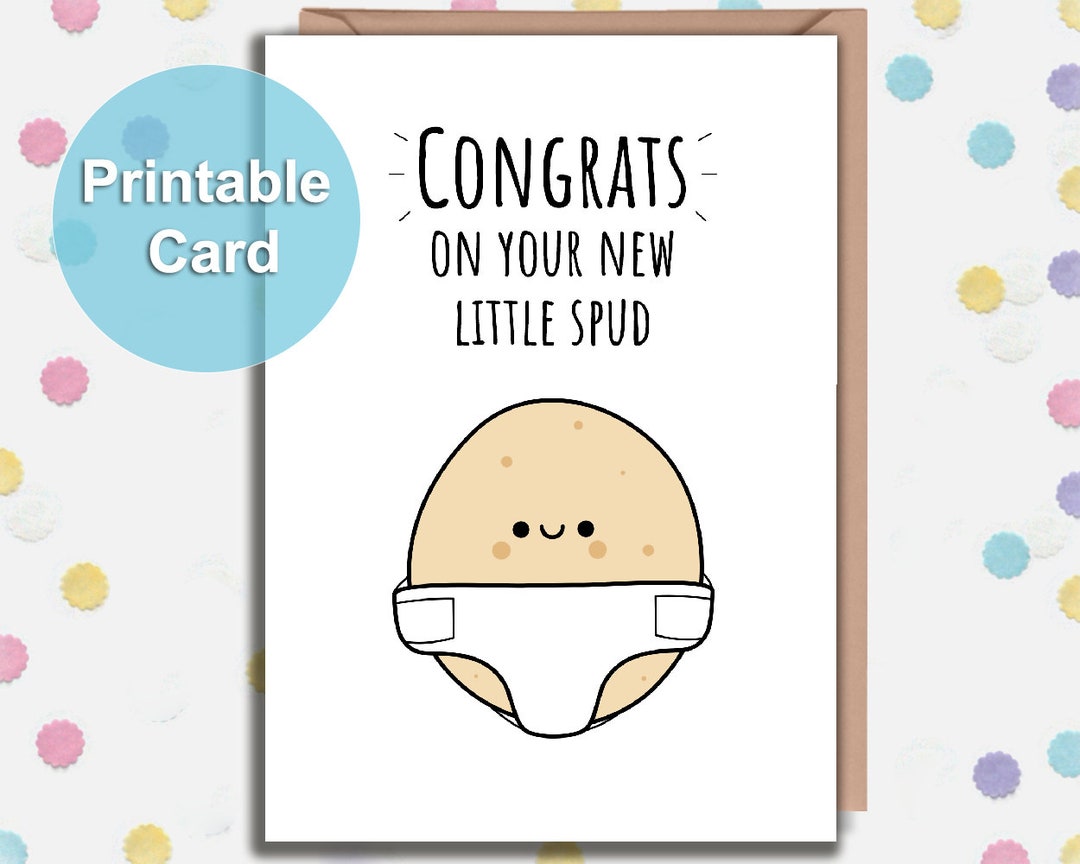 PRINTABLE Card New Baby Card New Spud Card New Mum Card - Etsy