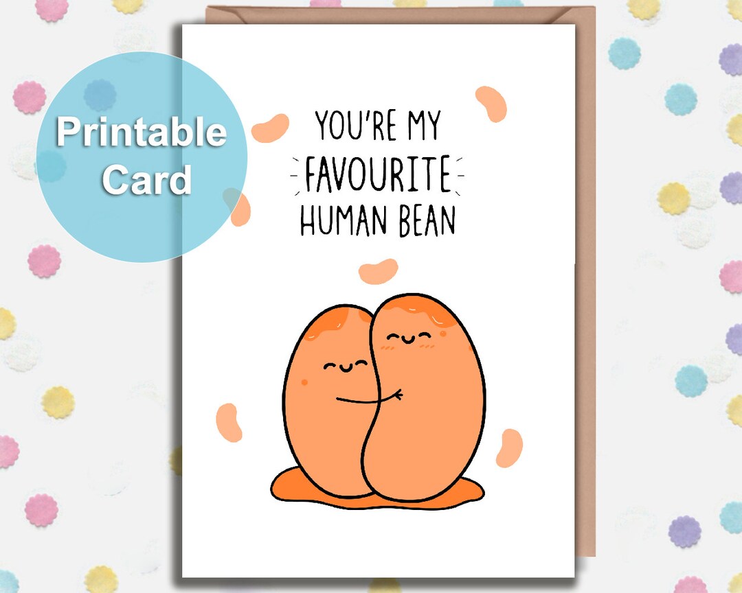 PRINTABLE Card, Funny Birthday Card, Anniversary Card, Baked Bean Card ...
