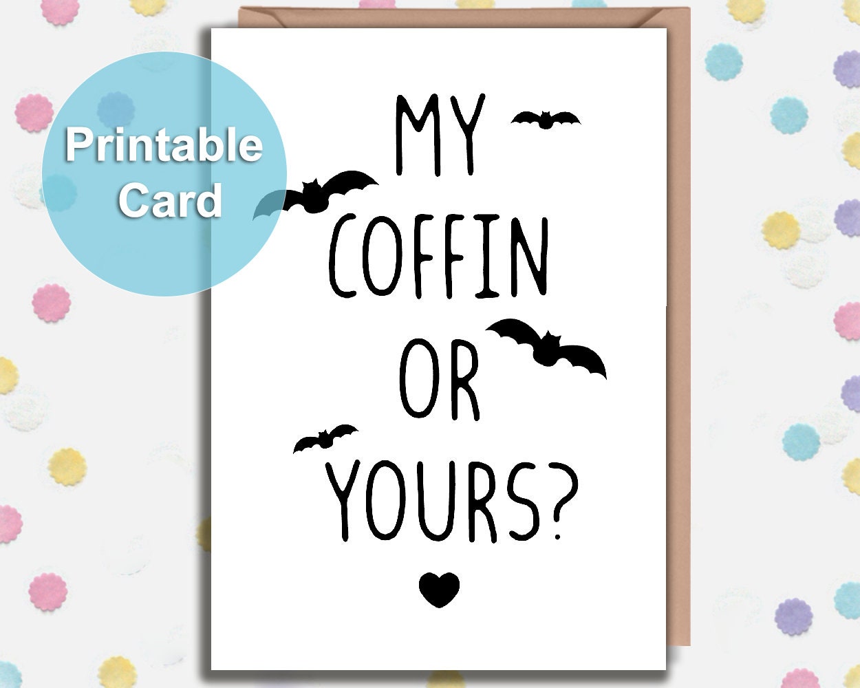 PRINTABLE Card Goth Card Goth GF Valentines Card Spooky - Etsy