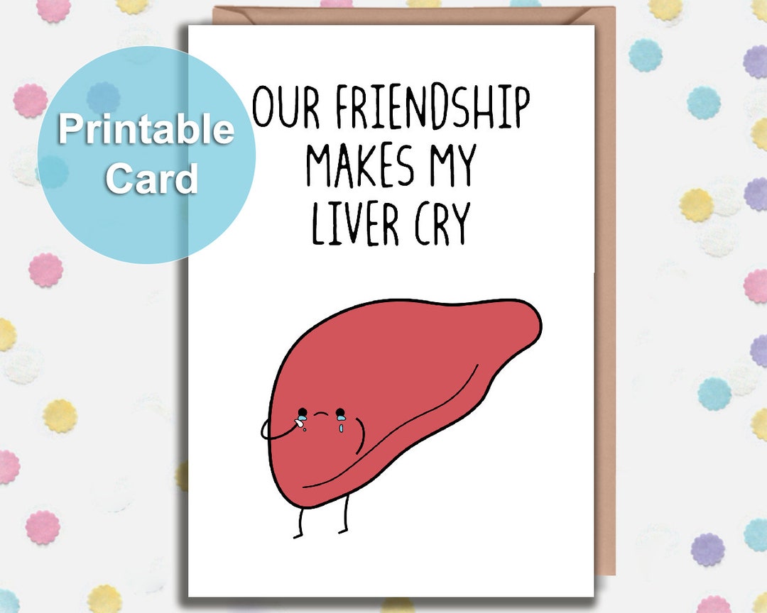 PRINTABLE Card, Gin Card, Alcohol Card, Funny Birthday Card, Liver Card ...