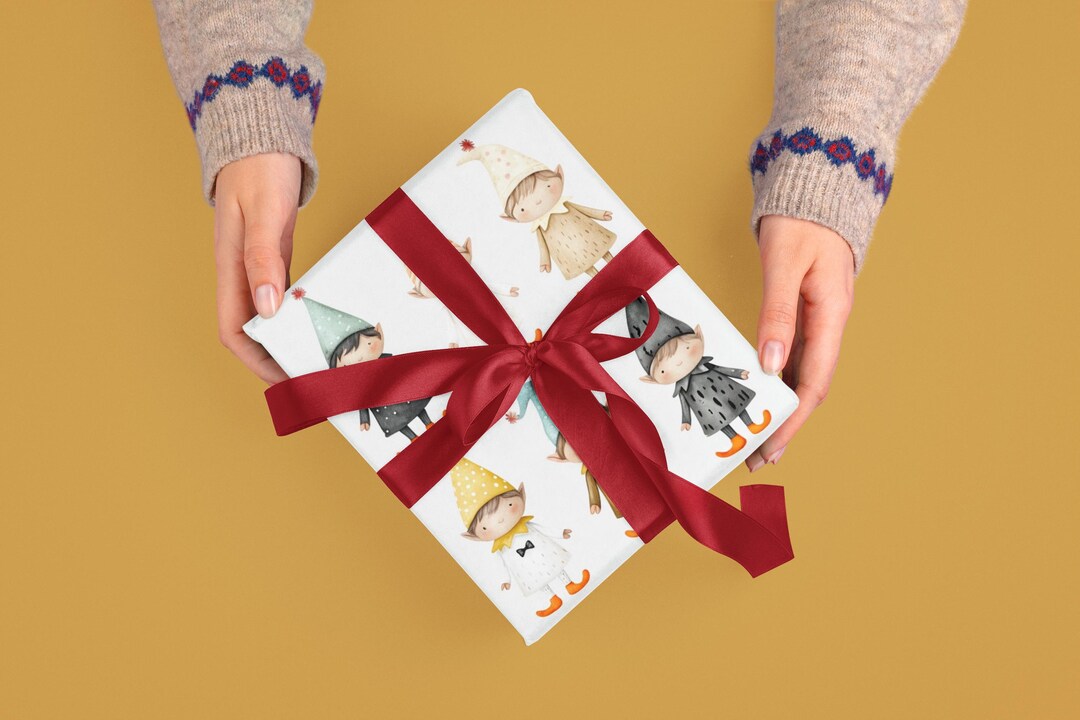 Gnome Wrapping Papers, Gift Wrap, Cute and Festive Holiday Paper ...