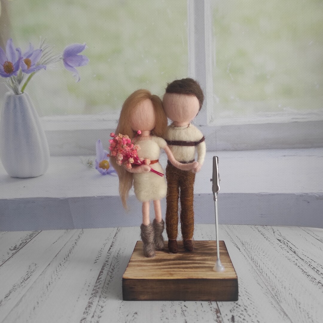Needle Felted Couple for Valentine's Day, Memo Holding, - Etsy