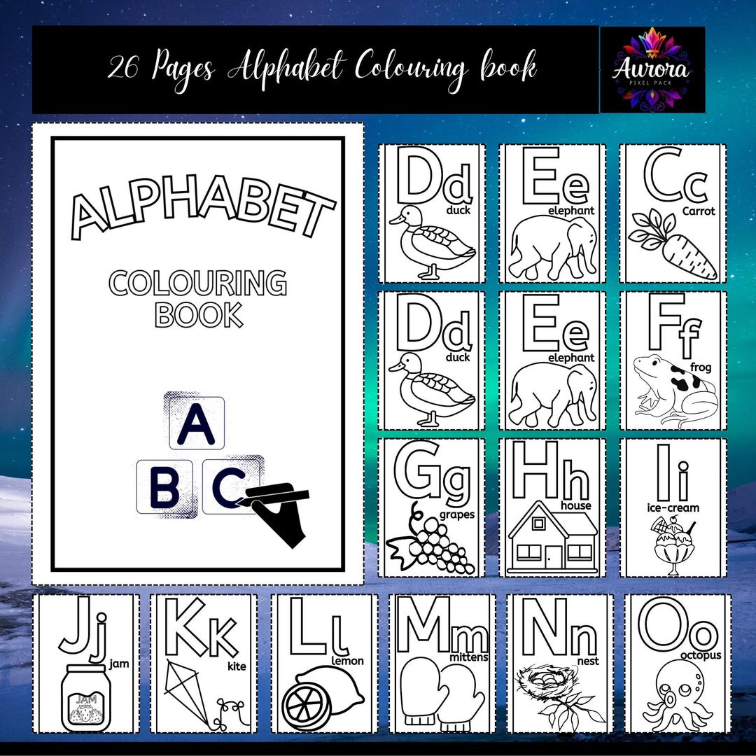ABC Colouring Book Alphabet Colouring Book Pages for Toddler and ...