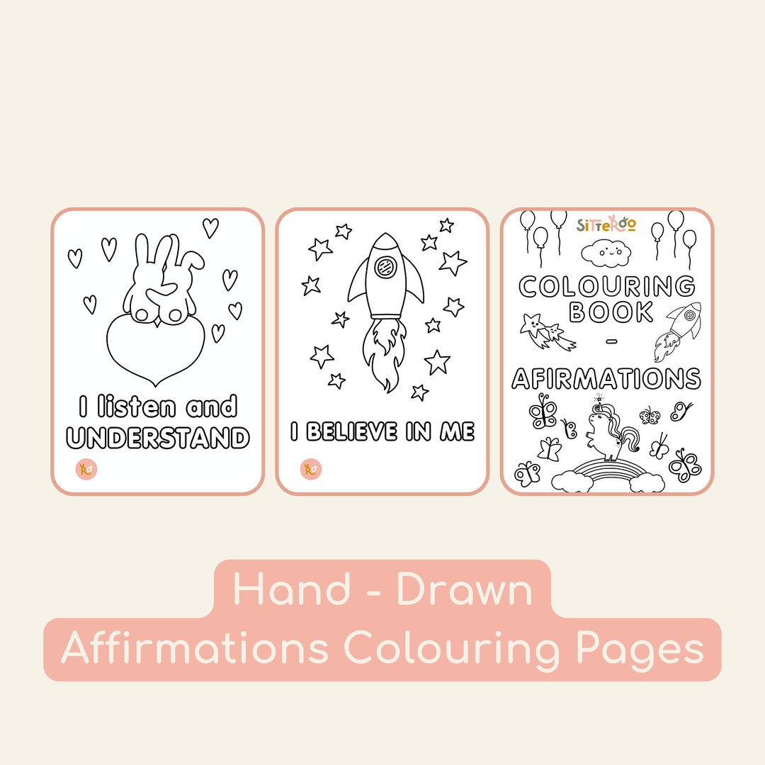 Affirmation Colouring Pages,self-love Colouring Sheets,confidence ...