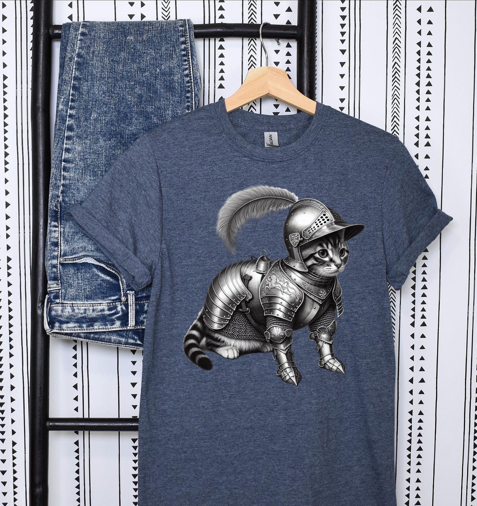 Cat in Armor T Shirt Cat Knight Cute Cat Protector Cat - Etsy