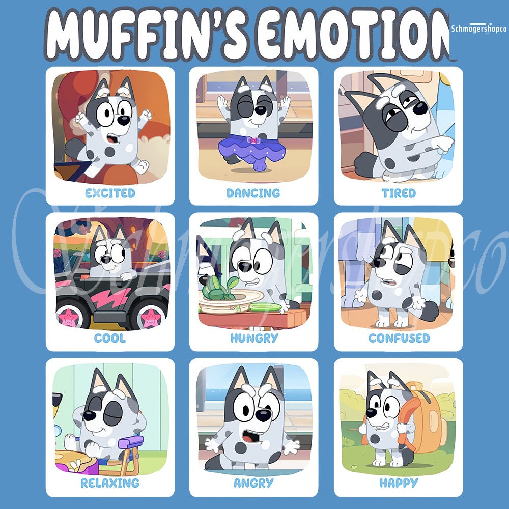 Muffin's Emotion Bluey Png Muffin Png Bluey Muffin - Etsy