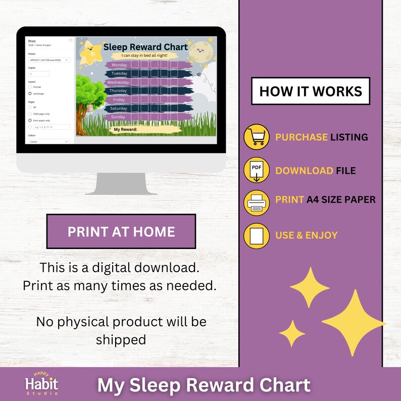 sleep-reward-chart-for-kids-stay-in-bed-tracker-bedtime-etsy