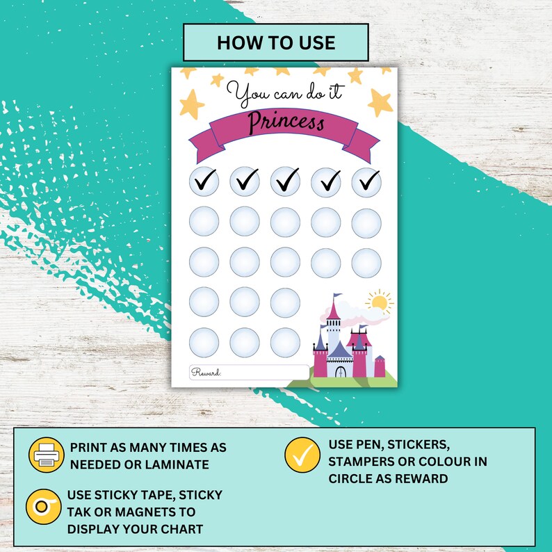 Mermaid and Princess Reward Chart for Girls. Girls Reward - Etsy