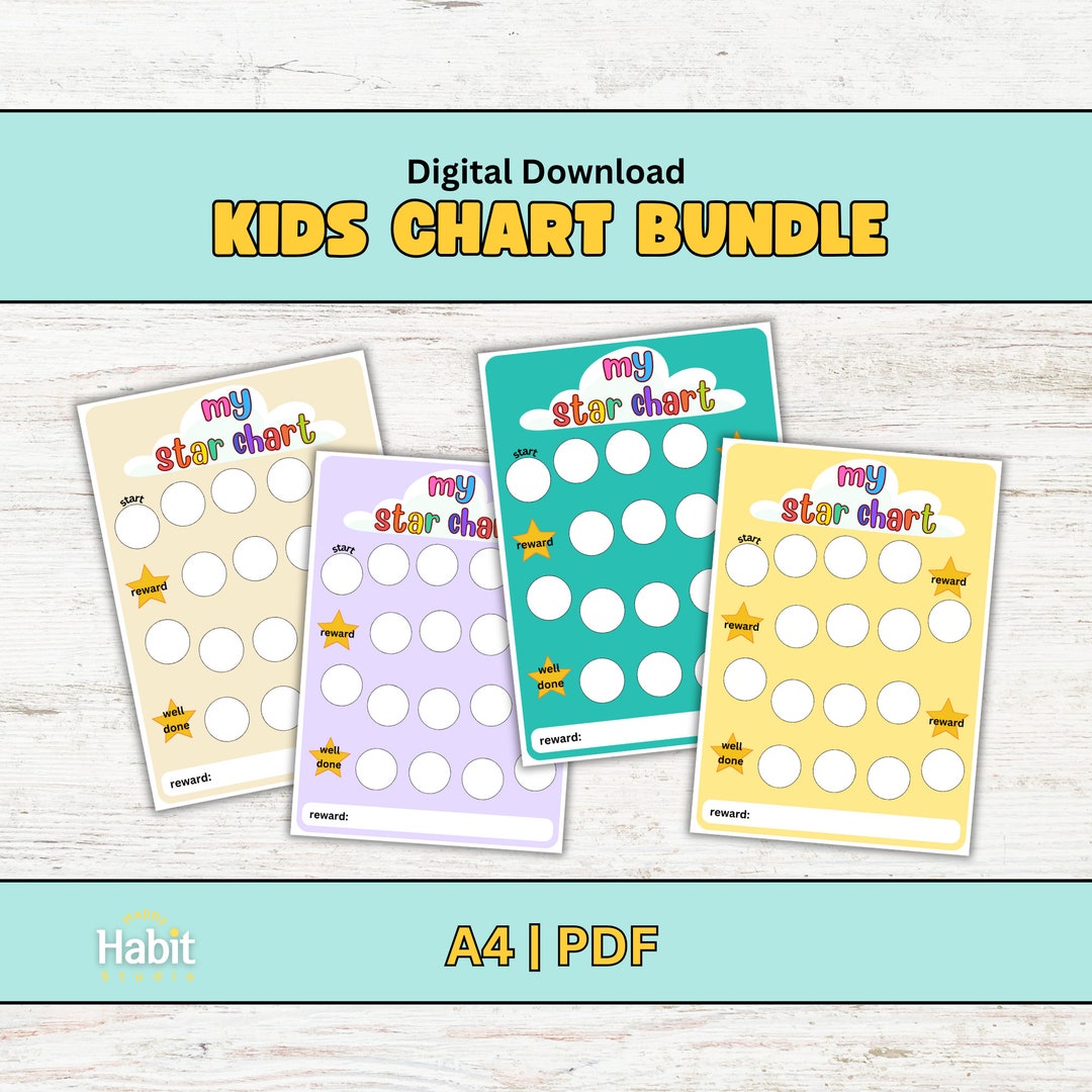 Reward Chart Bundle for Kids, Positive Learning, Preschool, Print at ...