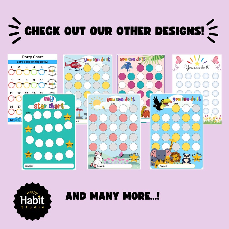 Reward Chart Bundle for Kids Toddler Potty Tracker Good - Etsy