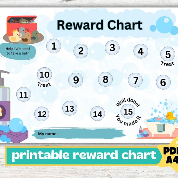 Bath Sticker Chart - Etsy