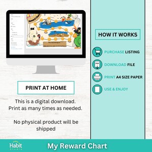Kids Treasure Map Reward Chart, Potty Chart Printable, Pirate Reward ...