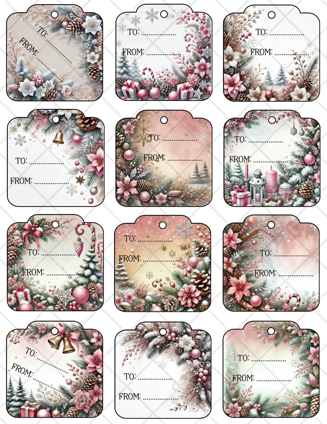 Printable Christmas to From Gift Tags, New Year Gift Tags, Holiday Gift ...