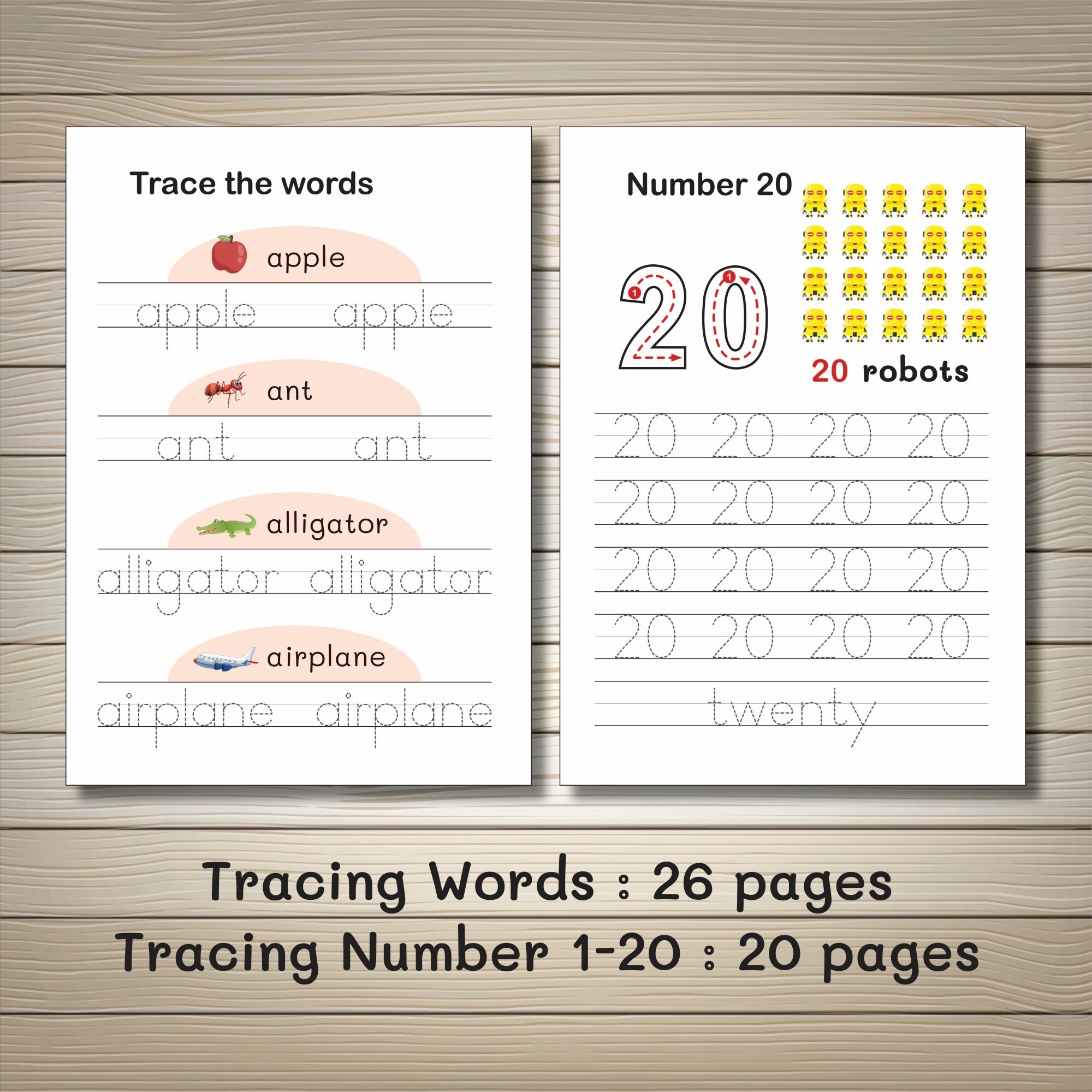 Tracing Letters and Numbers for Preschool | A B C, Words, Coloring, 1 ...