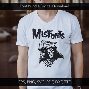 Misfits Font SVG, Halloween, Punk Rock Letters, Numbers (digital ...