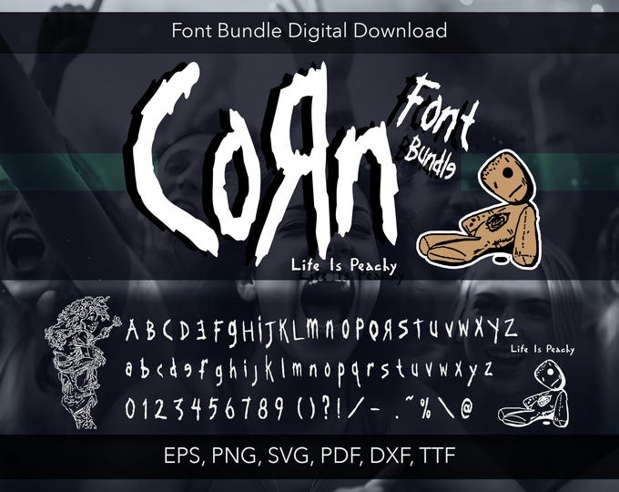 Rock Band Font SVG, Metal Music Letters, Korn Style (digital Download ...