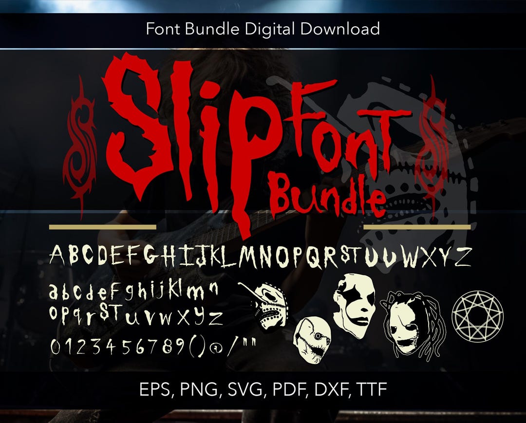Rock Band Font SVG, Slipknot Style, Halloween, Metal Alphabet for ...