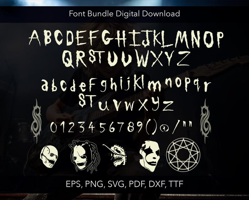Rock Font, Rock Band Svg, Font for Canva, Slipknot Shirt, Slipknot Font ...