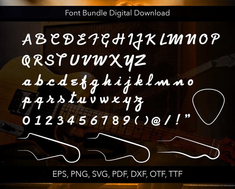 Guitar Font Bundle, Music, Cricut (digital Download) - Etsy