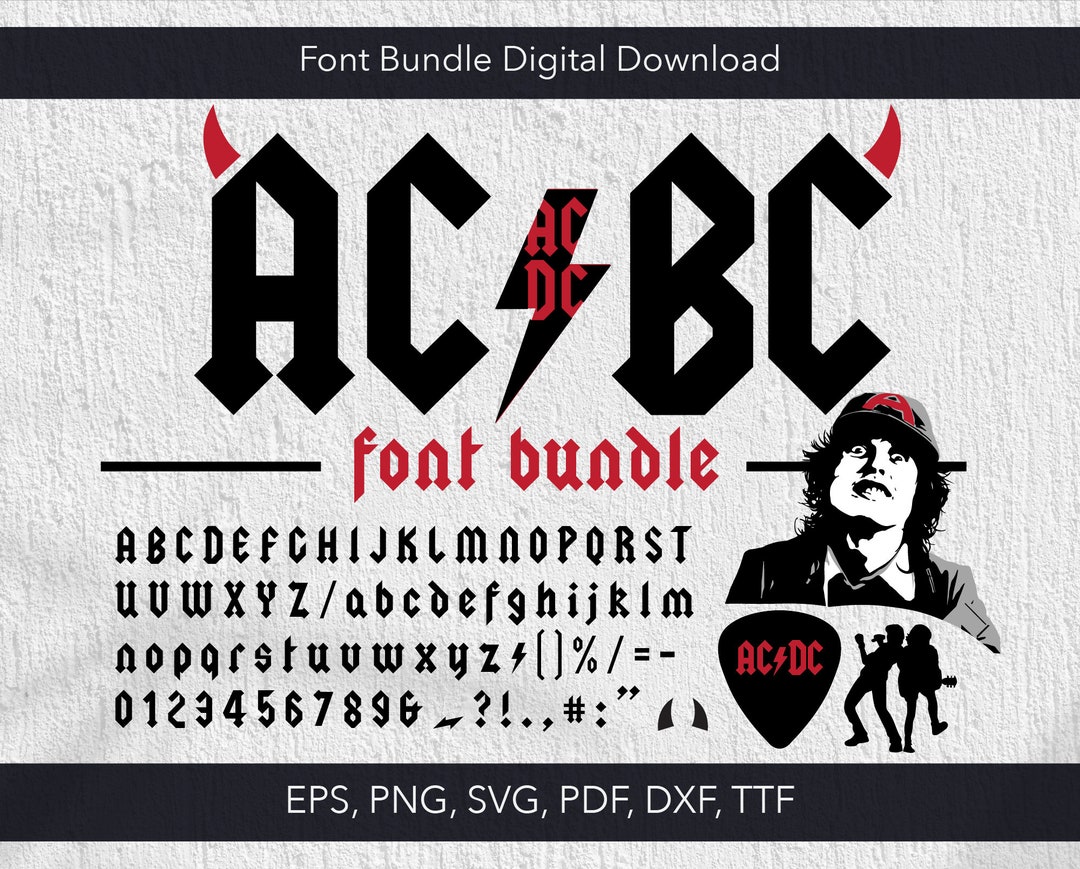 Rock Band Svg, Acdc Svg, Acdc Shirt Svg, Acdc Font, Font Svg, Shirt Svg, Rock Party, Acdc Band ...