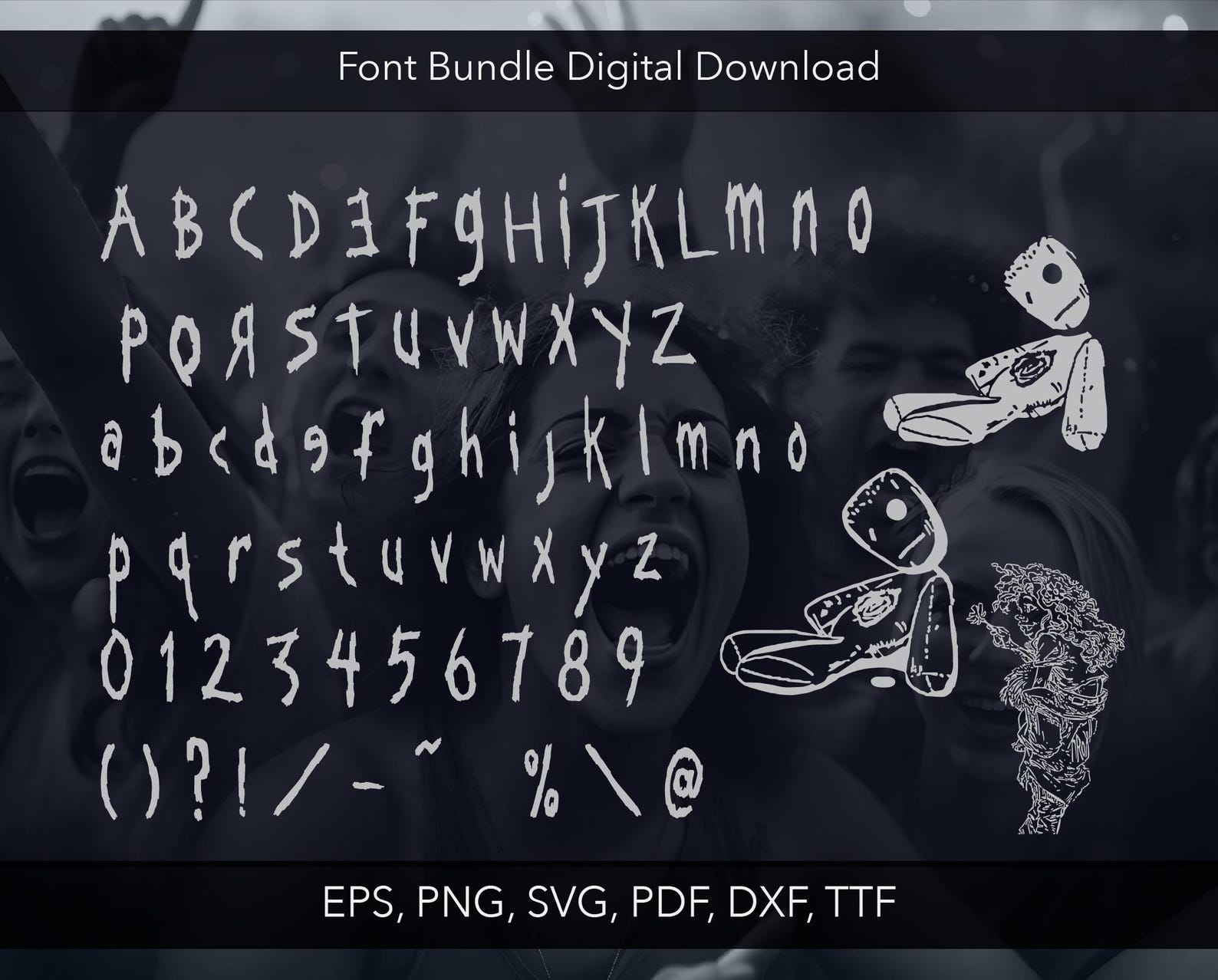 Rock Band Font SVG, Metal Music Letters, Korn Style (digital Download ...