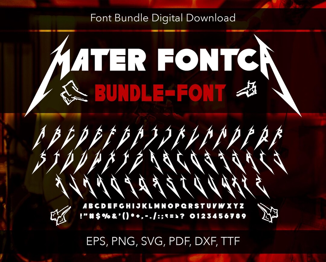 Rock Font, Metal Rock Font, Metallica SVG , Metallica PNG, Metallica ...