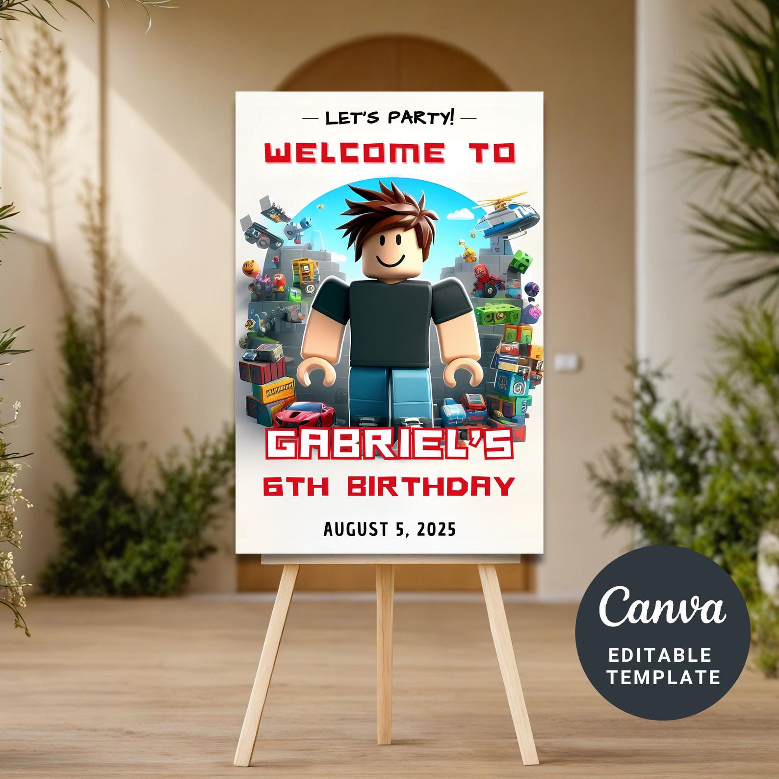 Roblox Birthday Welcome Sign Printable Poster Birthday Banner Party ...