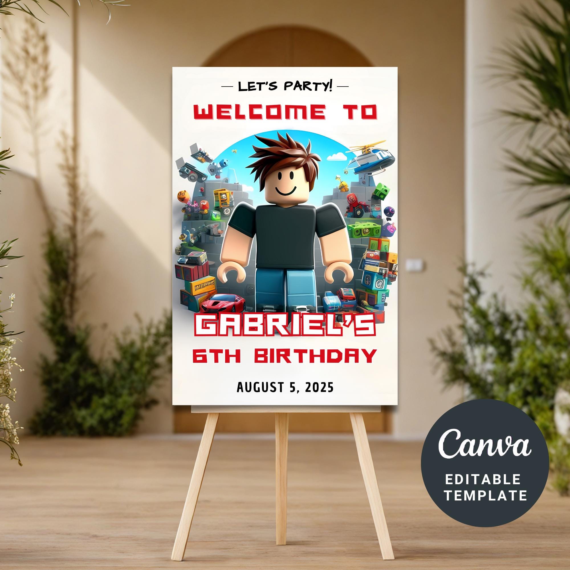 Roblox Birthday Welcome Sign Printable Poster Birthday Banner Party ...