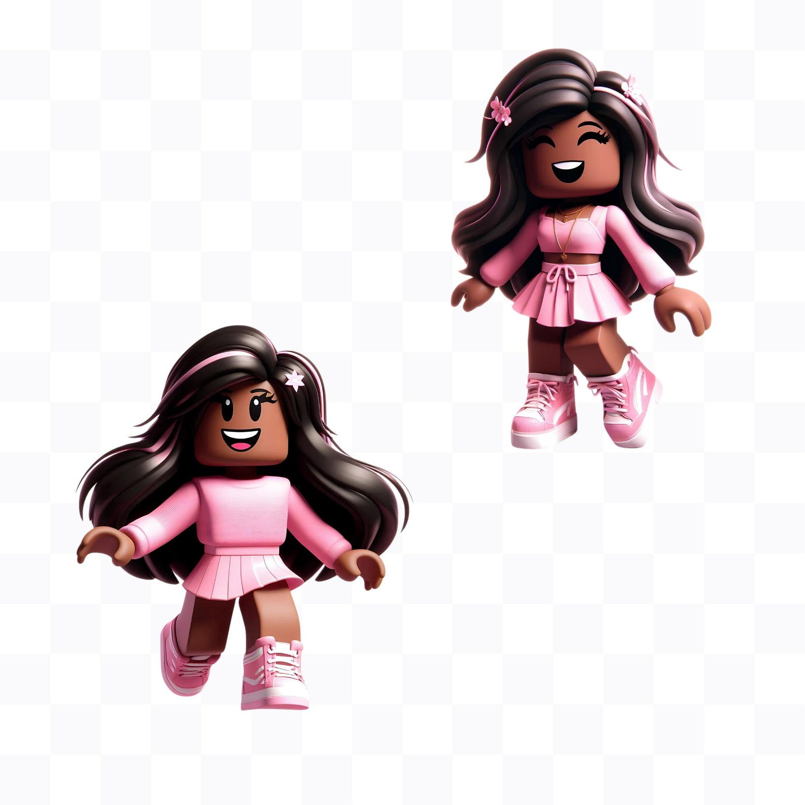 Bundle Roblox Girls PNG, Pink Roblox Girls, 12 Set of Roblox Girls in ...