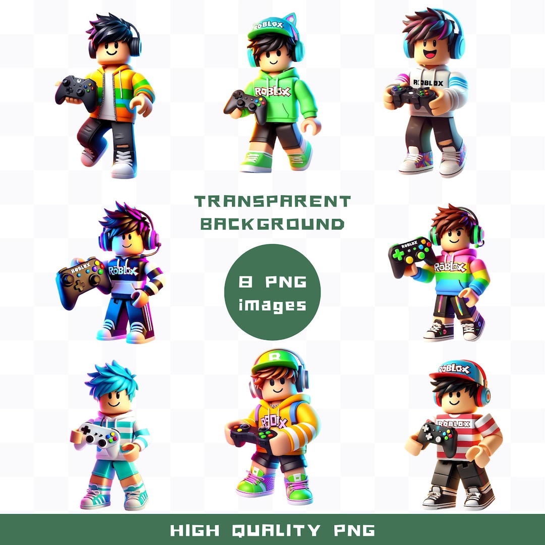 Bundle Roblox Boys PNG, Roblox Boys Gamer, 8 Set of Roblox Gamer Boys ...