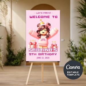 Girl Roblox Happy Birthday Sign - Etsy
