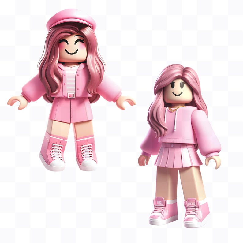 Roblox Girls PNG, Roblox Pink Girls, Roblox Party Favors, Roblox ...