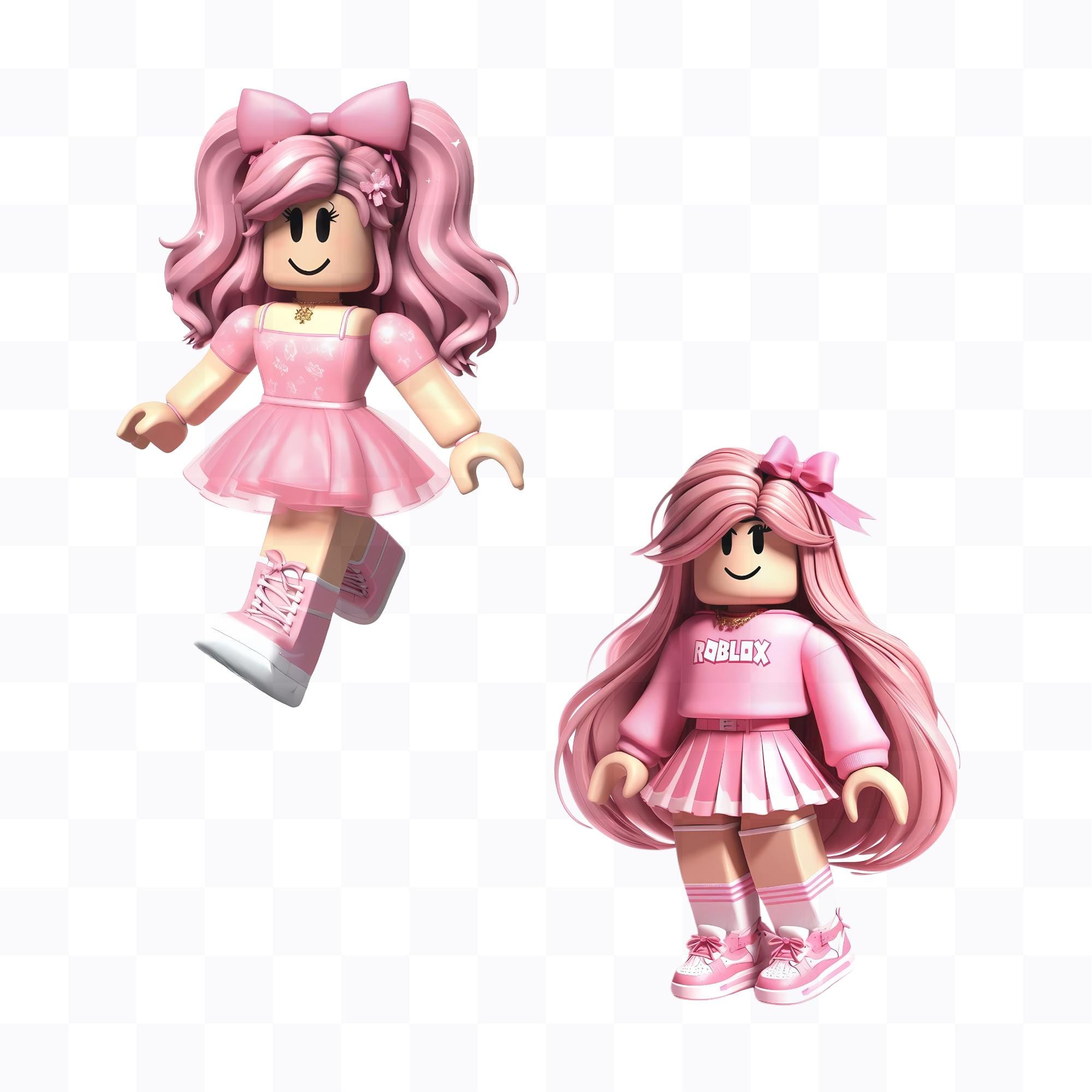 Roblox Girls PNG, Roblox Pink Girls, Roblox Party Favors, Roblox ...