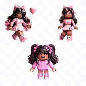 Bundle Roblox Girls PNG, Pink Roblox Girls, 12 Set of Roblox Girls in ...