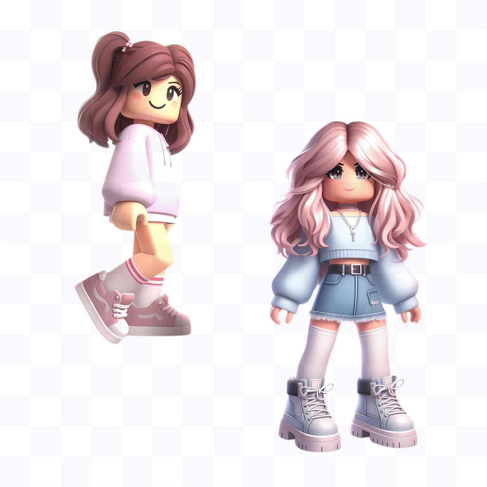 Roblox Girls PNG, Roblox Girl Clipart, Cute Roblox Girls, Roblox Party ...