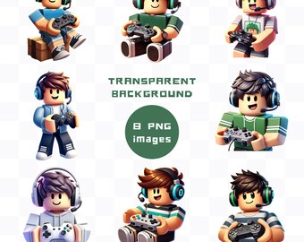 Bundle Roblox Boys PNG, Roblox Boys Gamer, 10 Set of Roblox Gamer Boys ...