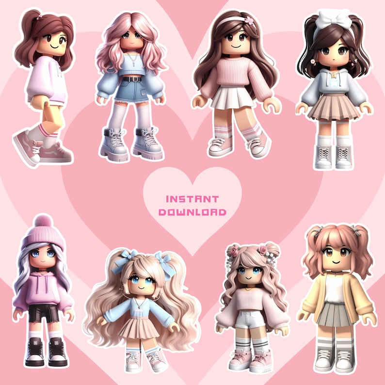 Roblox Girls PNG, Roblox Girl Clipart, Cute Roblox Girls, Roblox Party ...