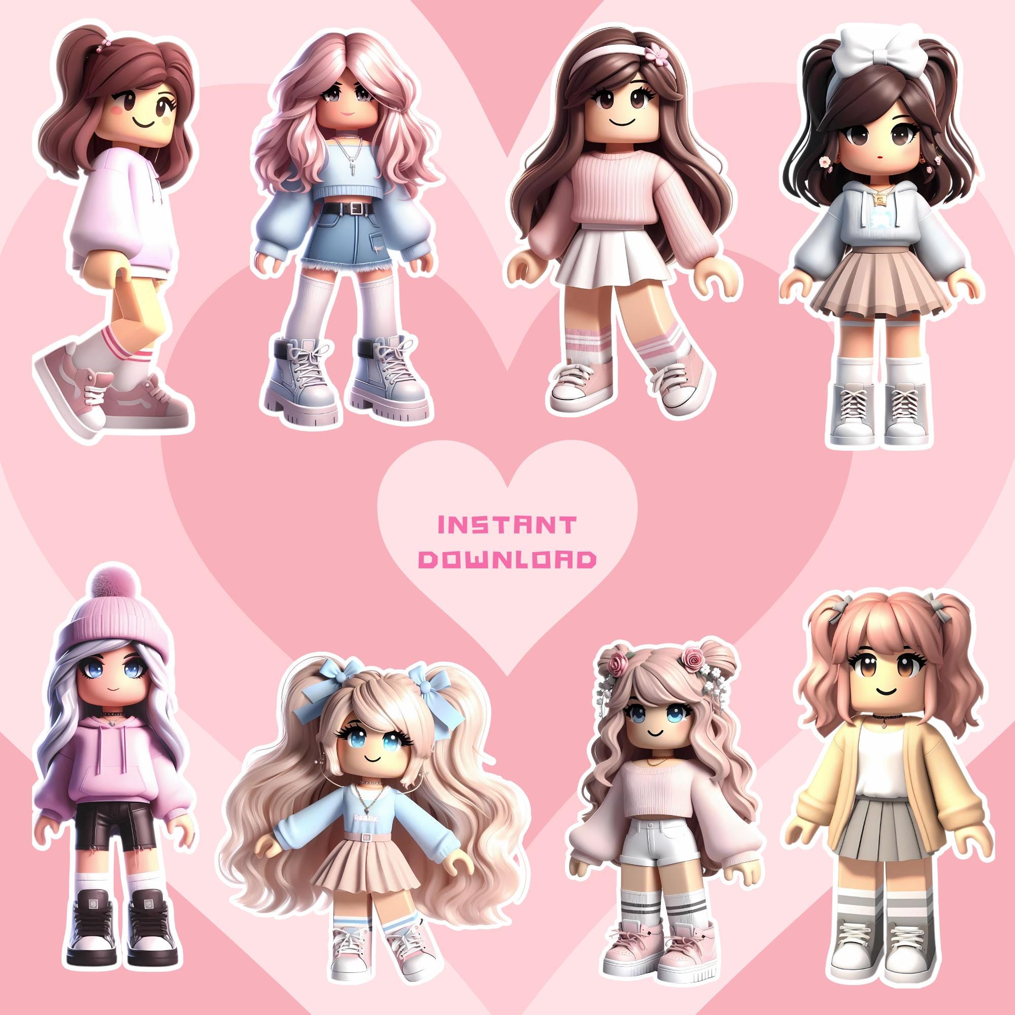Roblox Girls PNG, Roblox Girl Clipart, Cute Roblox Girls, Roblox Party ...