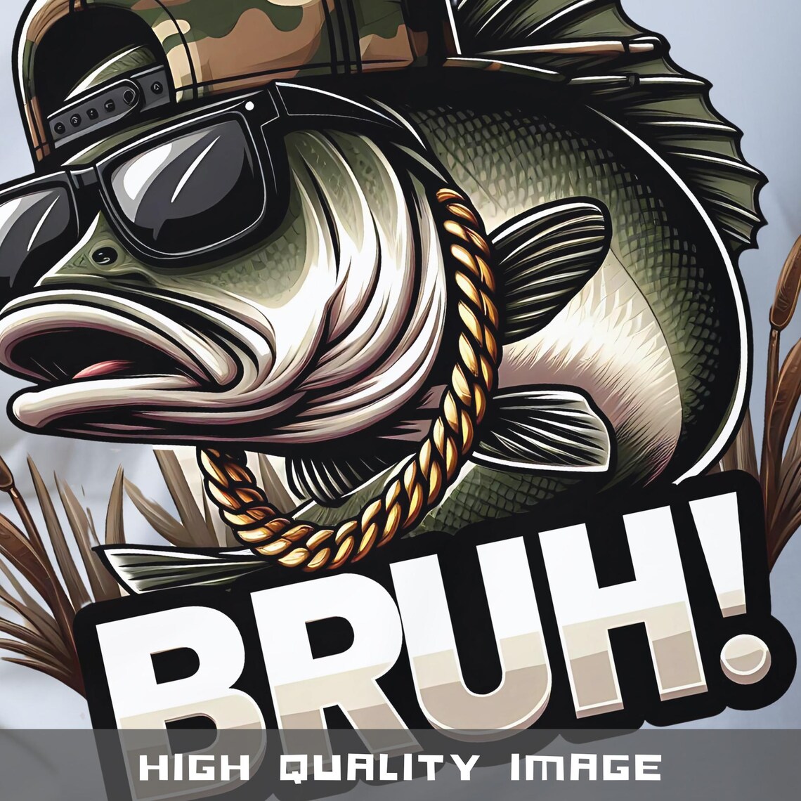 Bruh Fish Png, Funny Largemouth Bass Fishing PNG, Funny Fishing Png ...