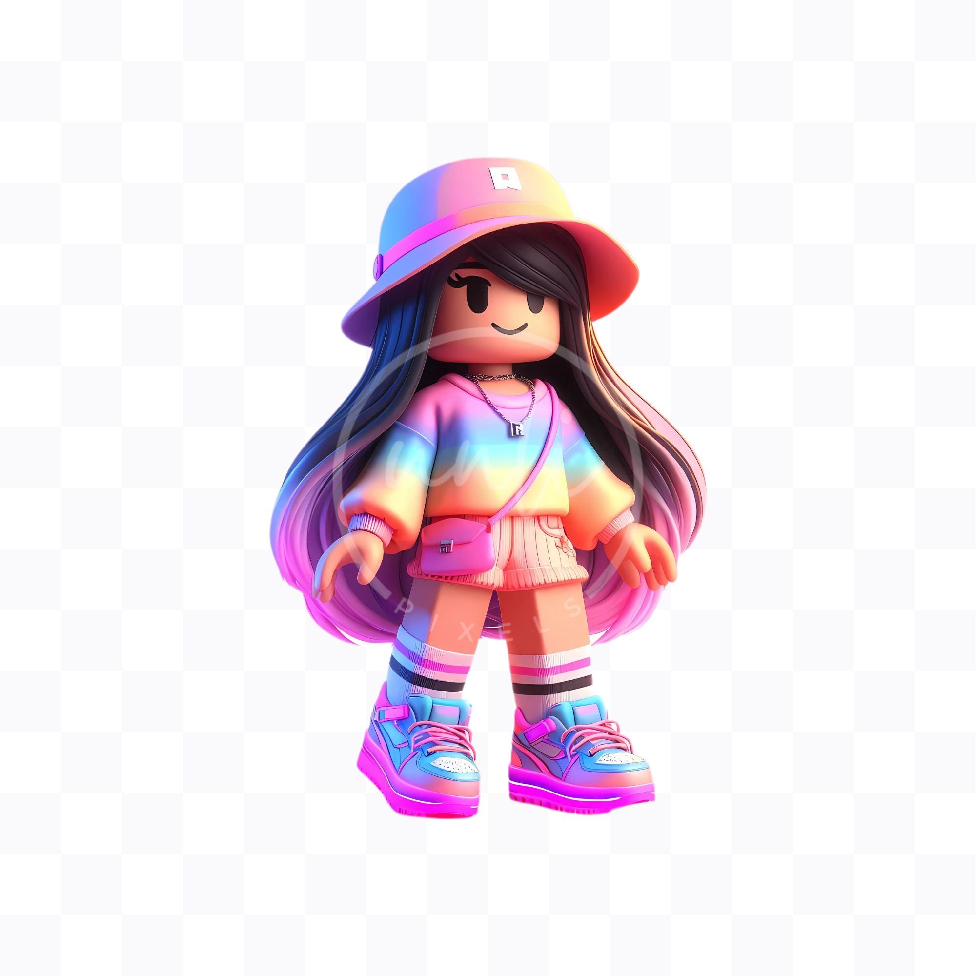 Bundle Roblox Girls PNG, Neon Roblox Girls, 8 Set of Roblox Girls ...