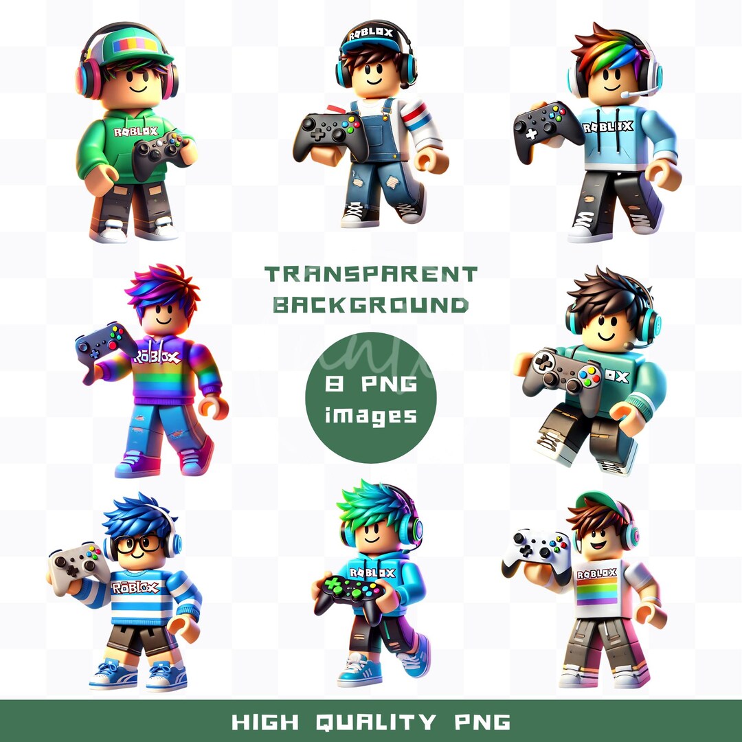 Bundle Roblox Boys PNG, Roblox Boys Gamer, 8 Set of Roblox Gamer Boys ...