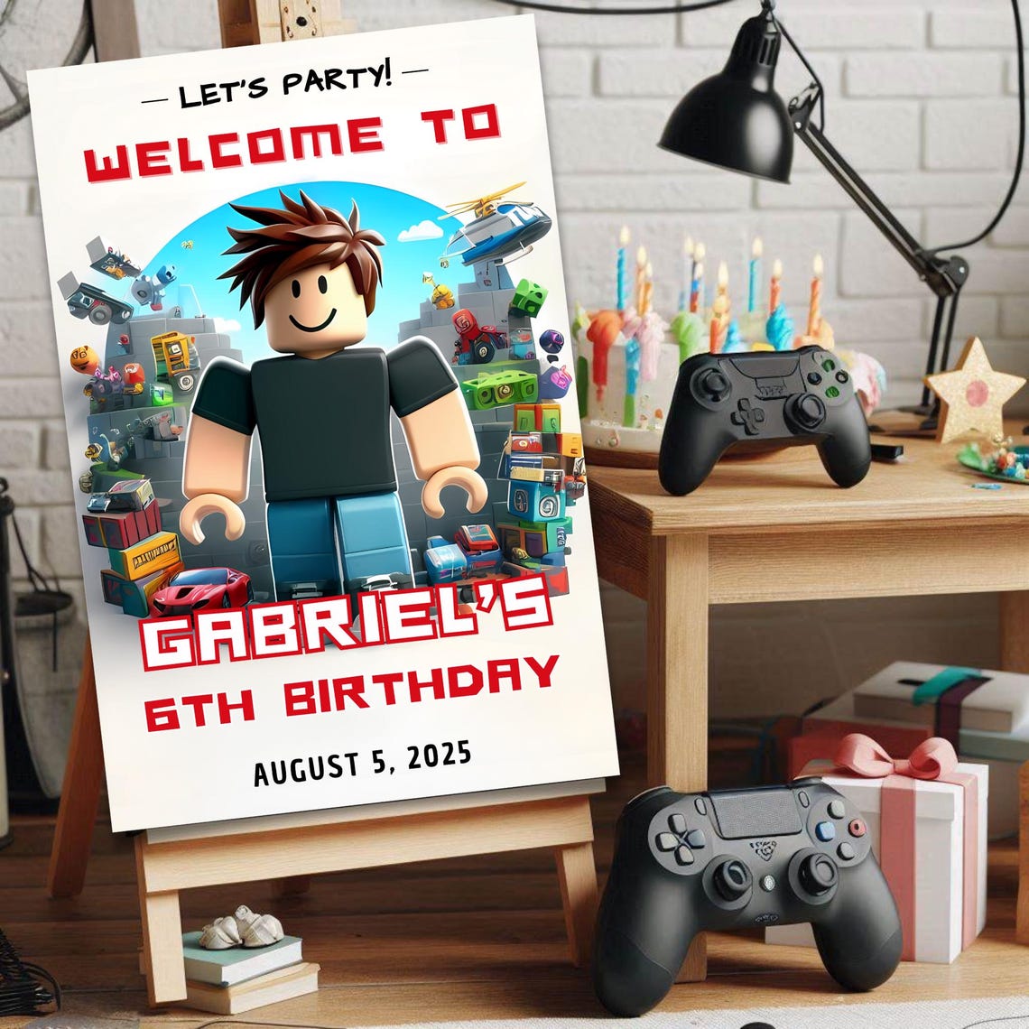 Roblox Birthday Welcome Sign Printable Poster Birthday Banner Party ...