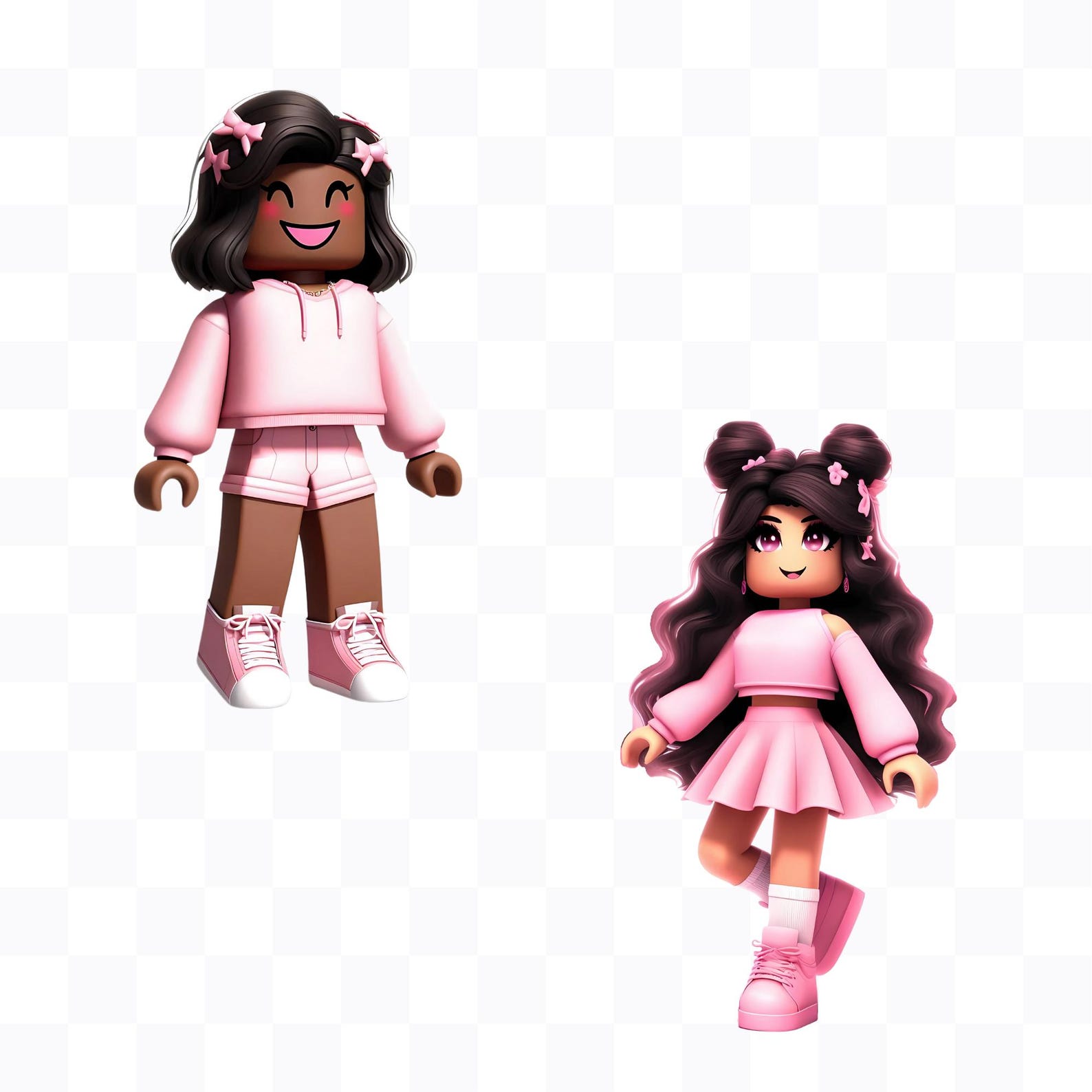 Bundle Roblox Girls PNG, Pink Roblox Girls, 12 Set of Roblox Girls in ...