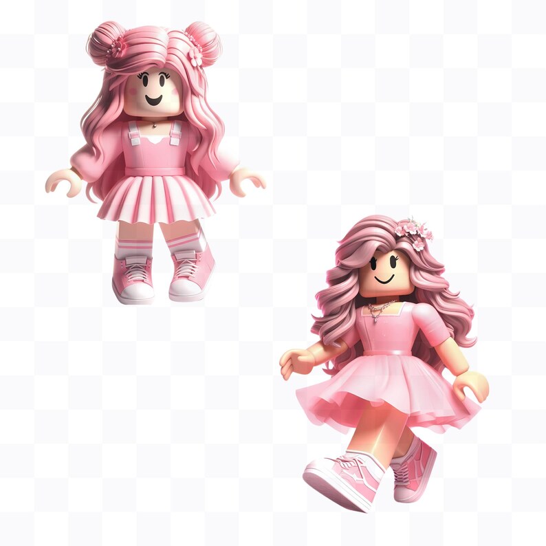 Roblox Girls PNG, Roblox Pink Girls, Roblox Party Favors, Roblox ...