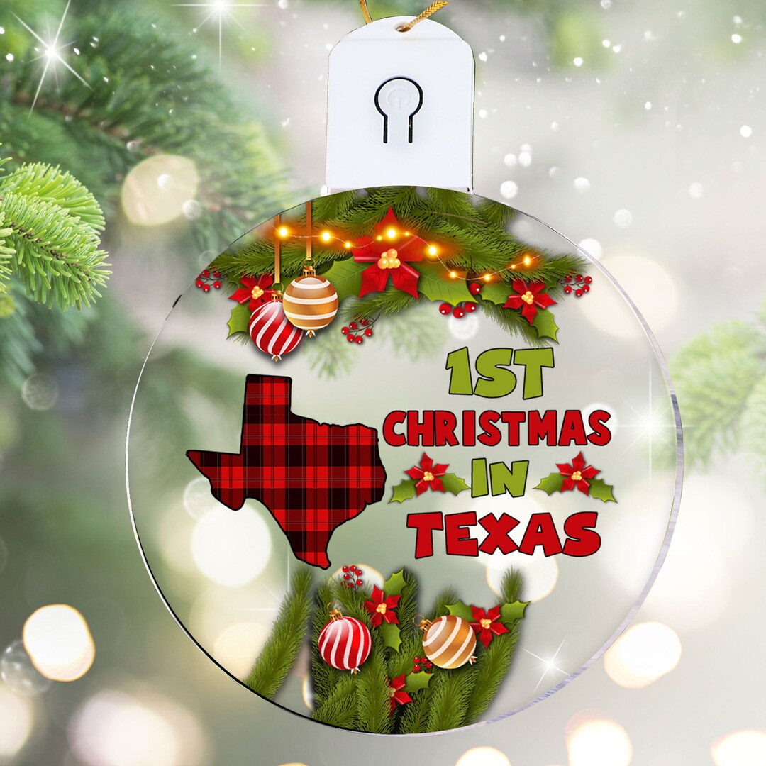 Texas Christmas Ornament Custom US State LED Acrylic - Etsy