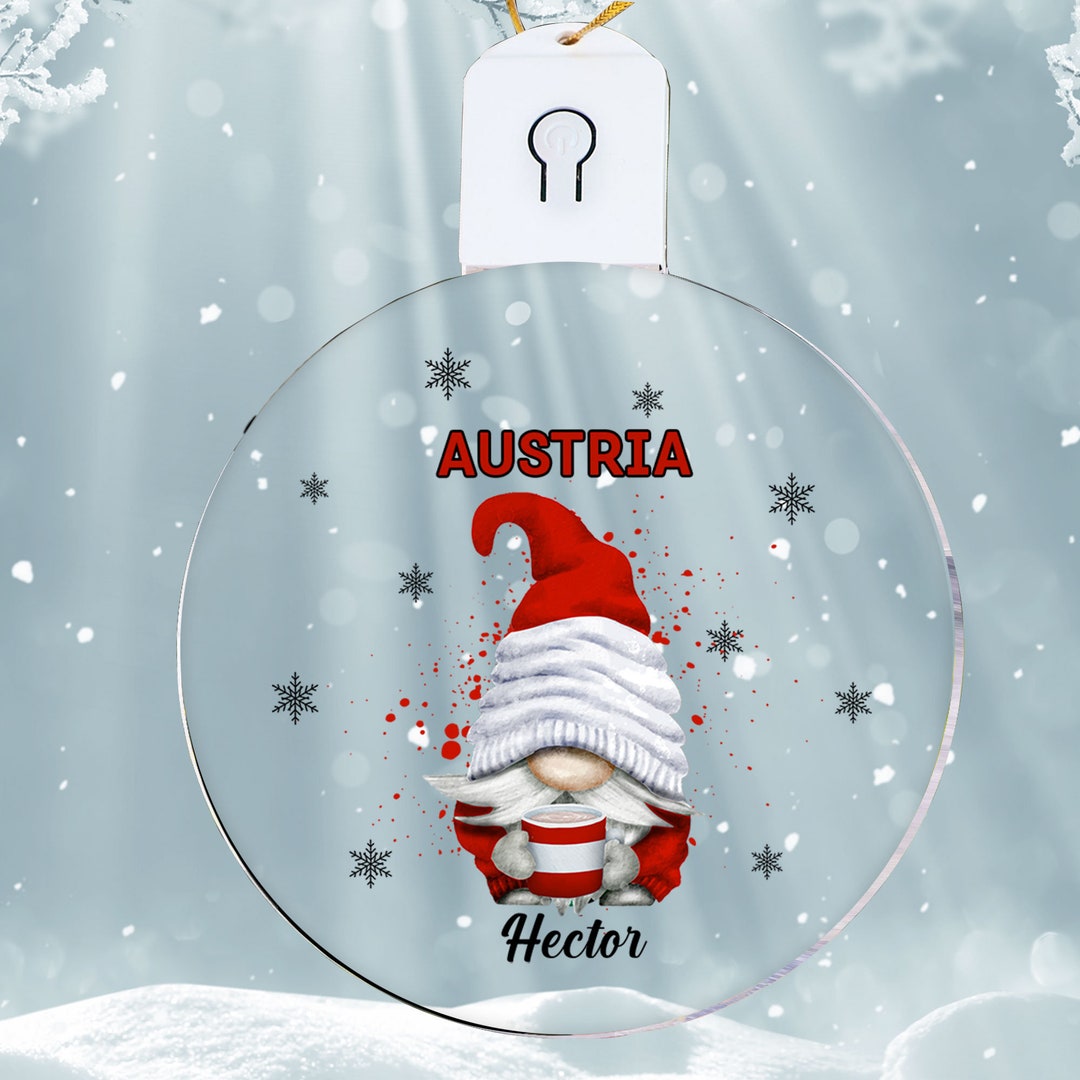 AUSTRIA Flag Custom LED Ornament Gnome Austria Christmas - Etsy