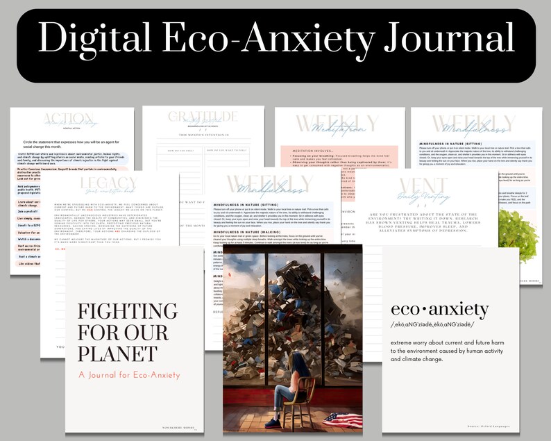Eco-anxiety Journal Anxiety Relief Journal Printable Anxiety Journal ...