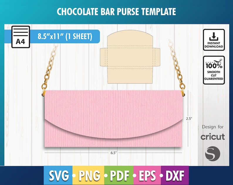 Chocolate Bar Purse Template, Chocolate Template, Candy Bar Template ...